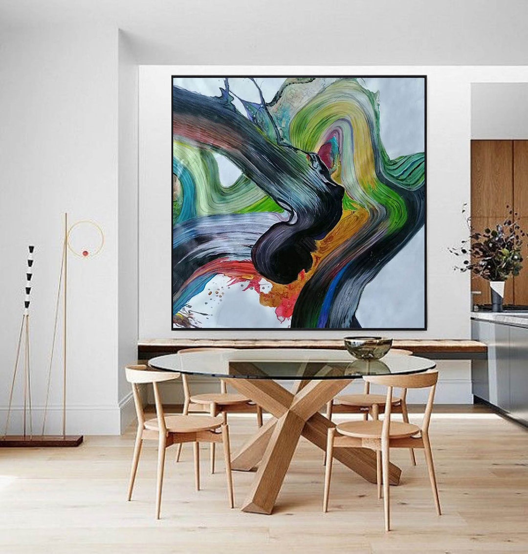 Original Abstract Canvas Art, Huge Wall Art Canvas, Extra Large Oil ...