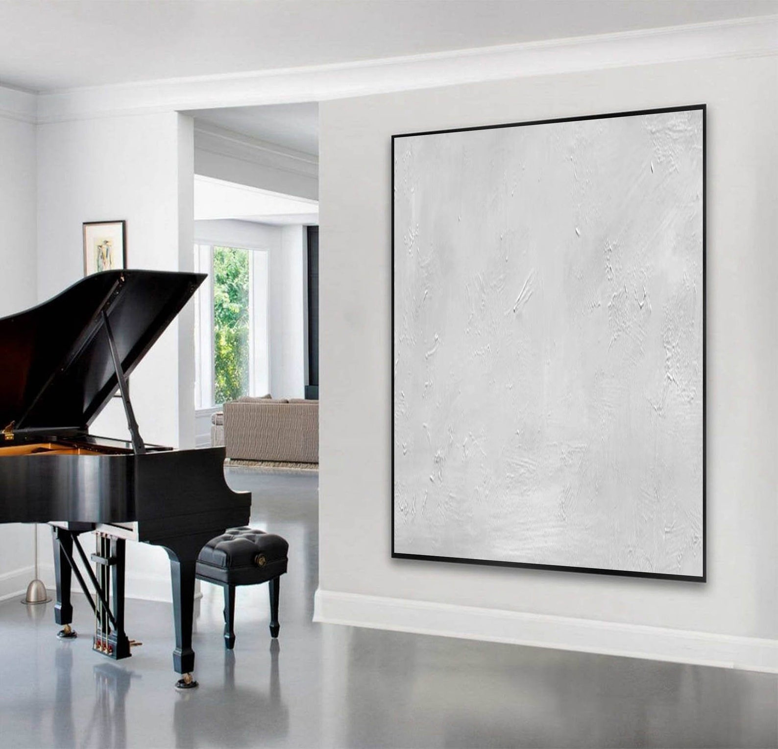 Modern Abstract Paintings on Canvas Original White Painting | Etsy