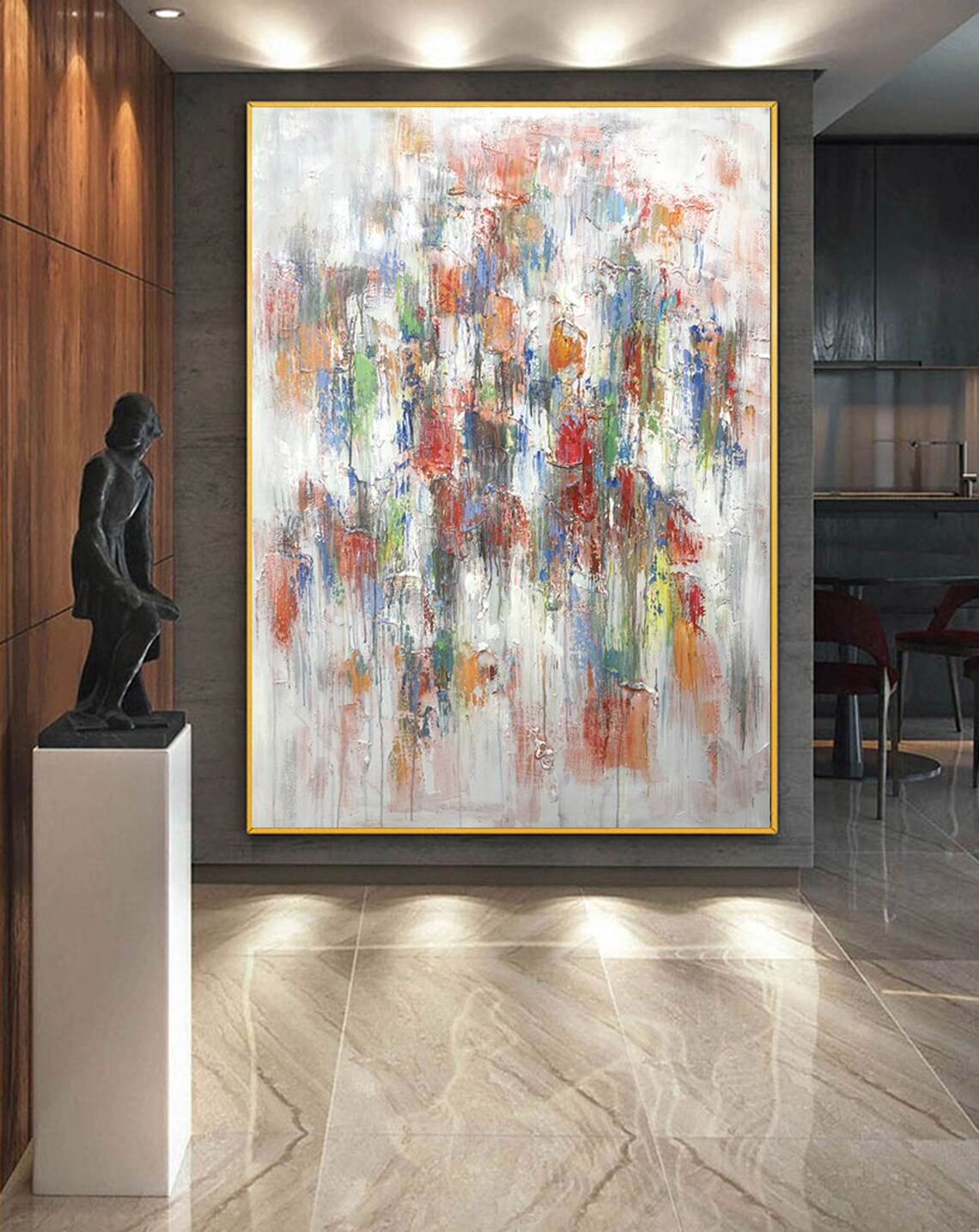 Extra Large Wall Art Vertical Large Abstract Painting on - Etsy