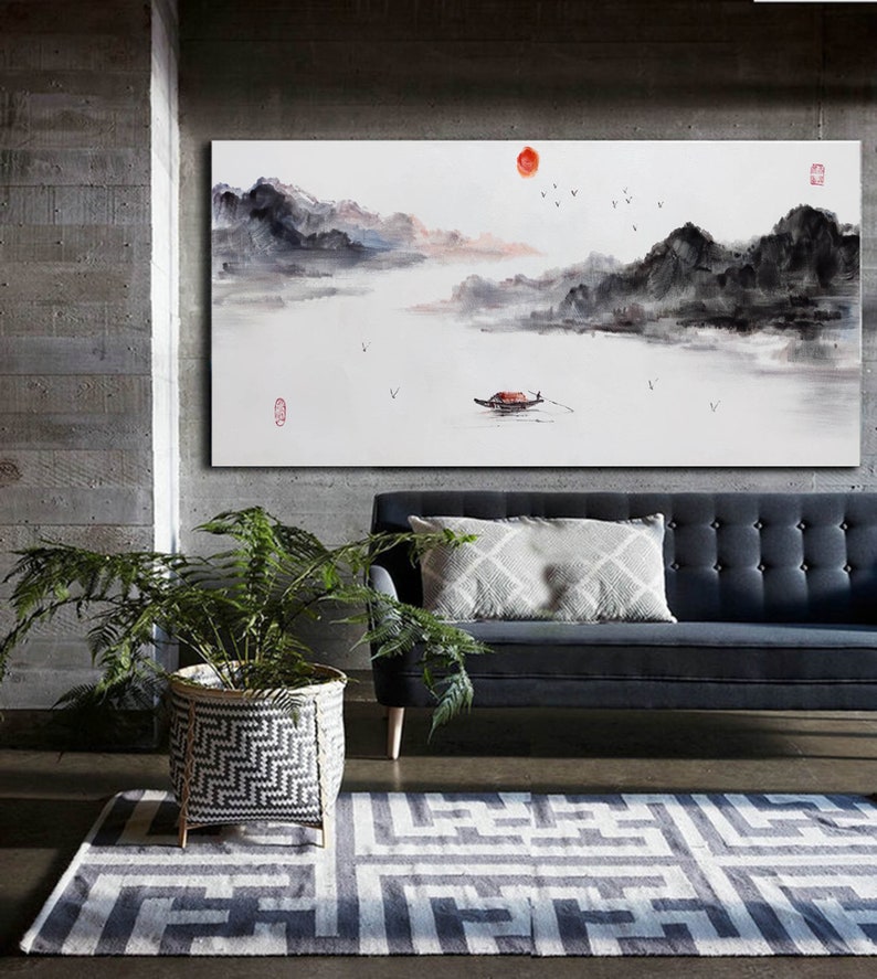 Extra Large Wall Art Landscape, Abstract Painting Original Large ...