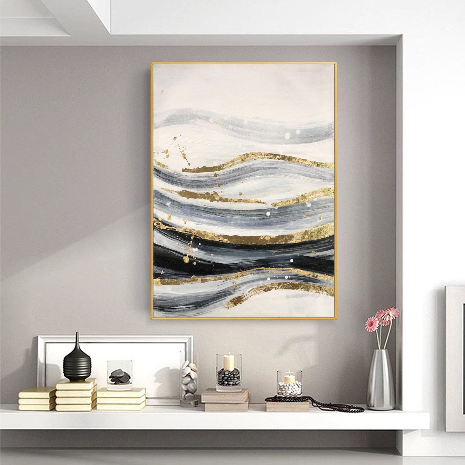 Modern Abstract Painting on Canvas, Large Abstract Wall Art, Large ...