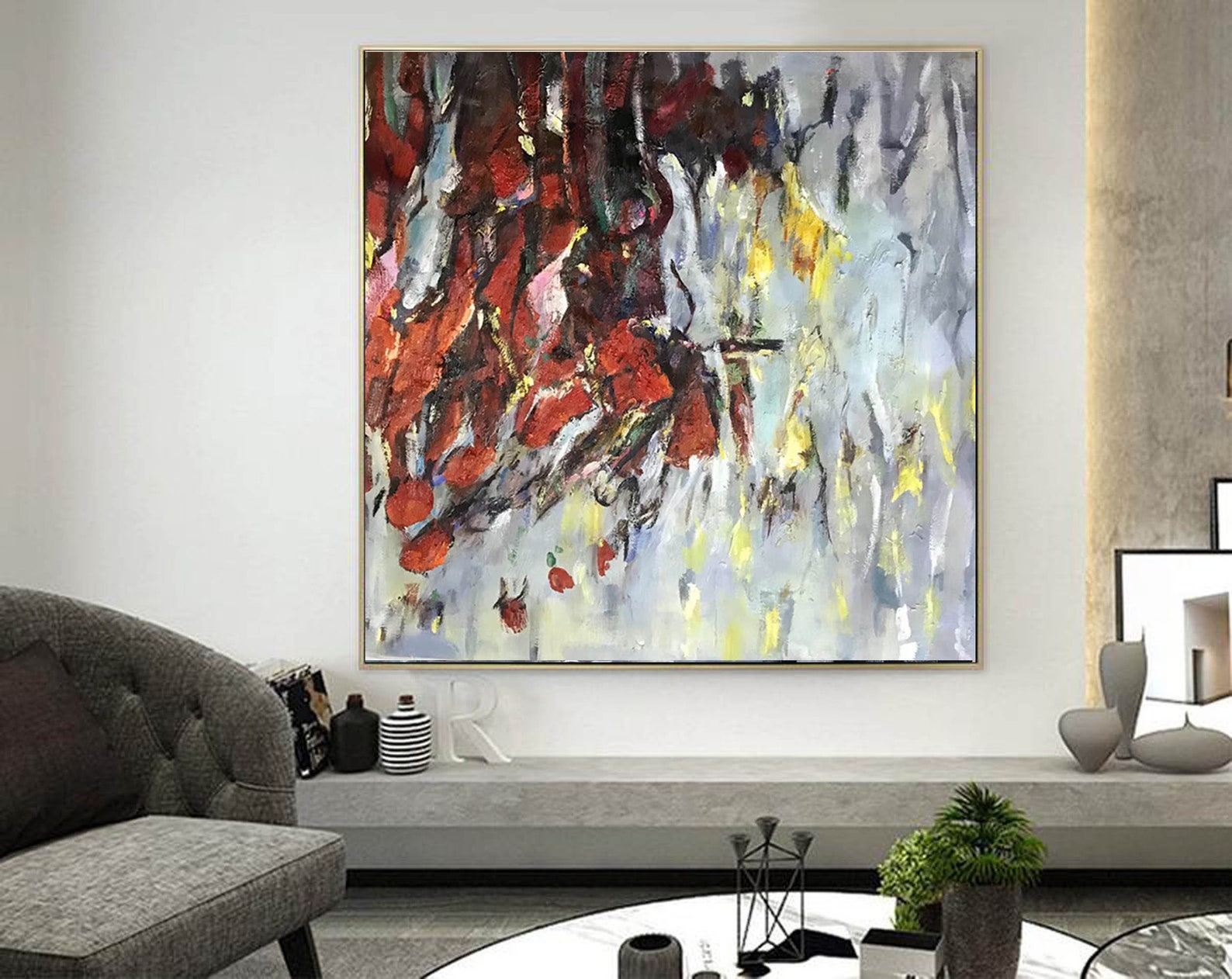 Large Abstract Canvas Art Large Oil Painting Abstract Extra - Etsy