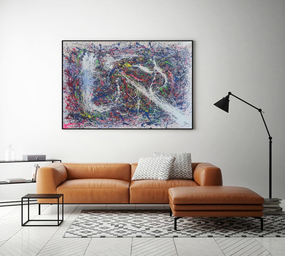 Original Abstract Painting on Canvas Jackson Pollock Oil - Etsy