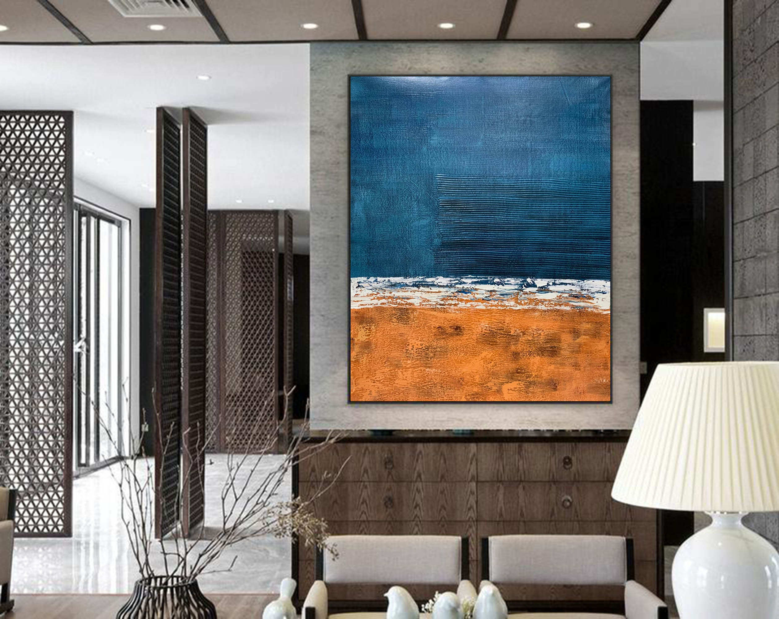 Modern abstract painting canvas textured wall art extra | Etsy