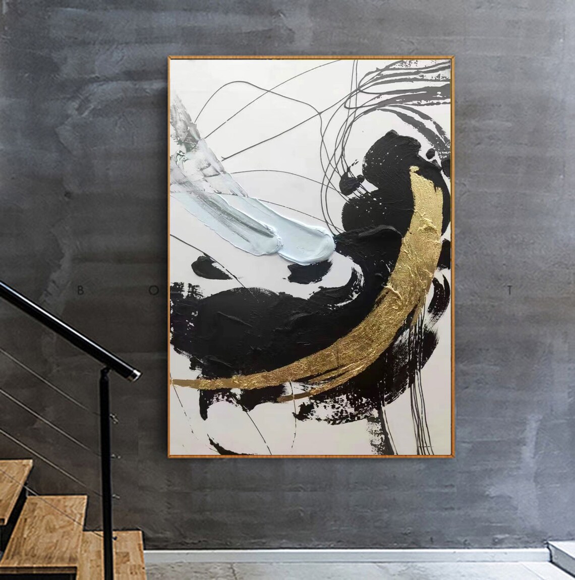 Large Abstract Painting Abstract Canvas Art Gold Painting - Etsy