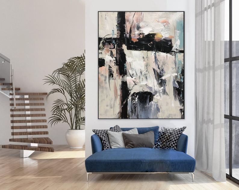 Large Abstract Painting,large Abstract Canvas Art,oversized Wall Art ...