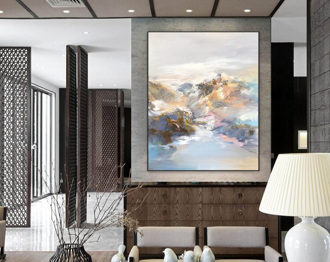 Large Canvas Art Abstract Landscape Painting, Extra Large Wall Art ...