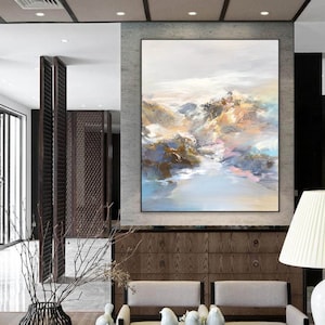 Large Canvas Art Abstract Landscape Painting, Extra Large Wall Art ...
