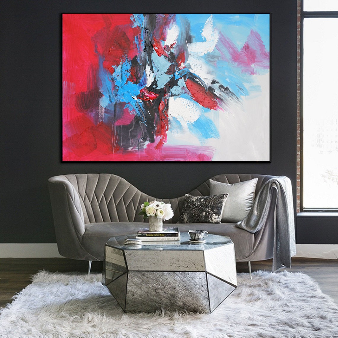 Large Canvas Wall Art Abstract Original Abstract Painting - Etsy