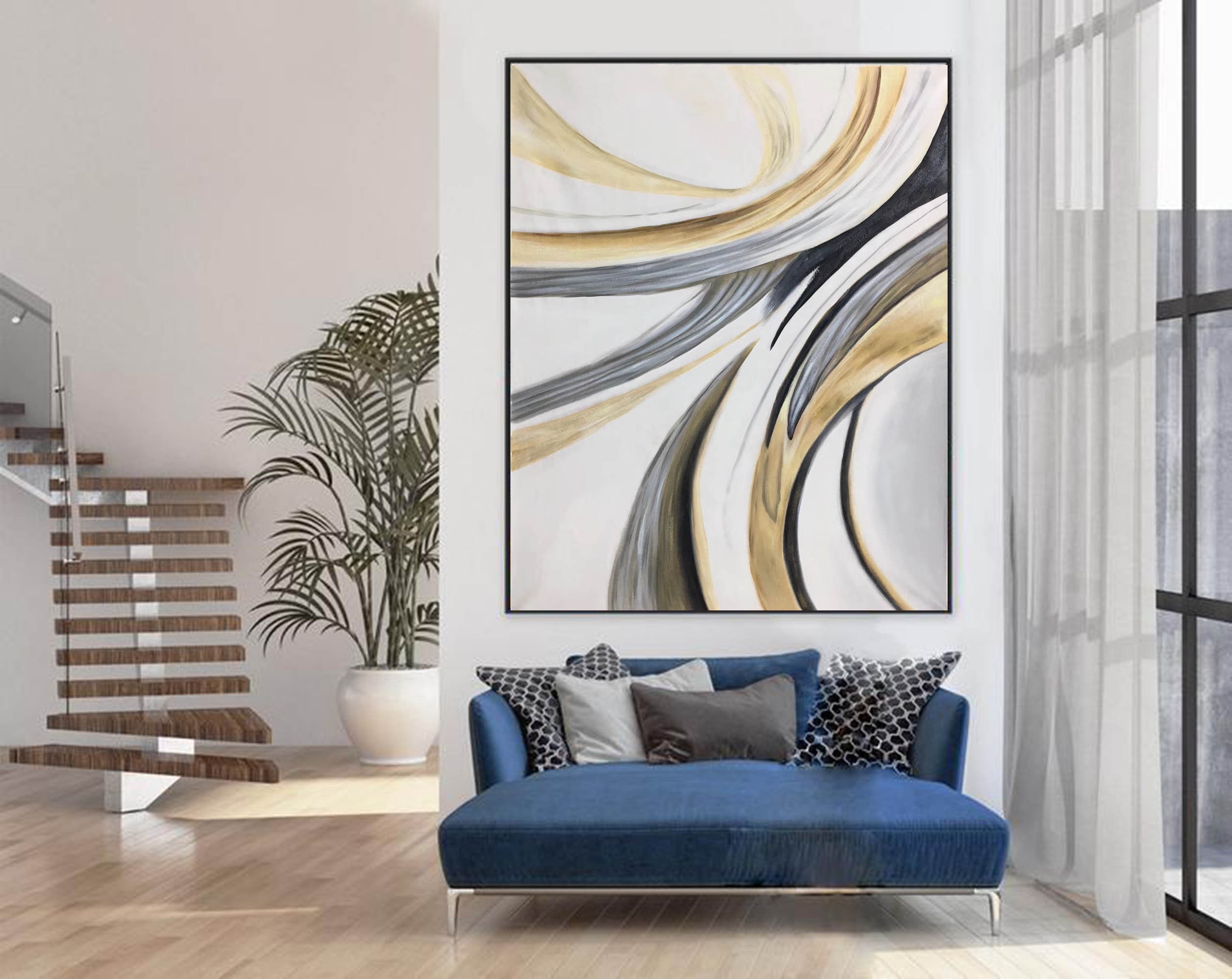 Original Abstract Painting on Canvas, Oversized Wall Art Modern, Large ...