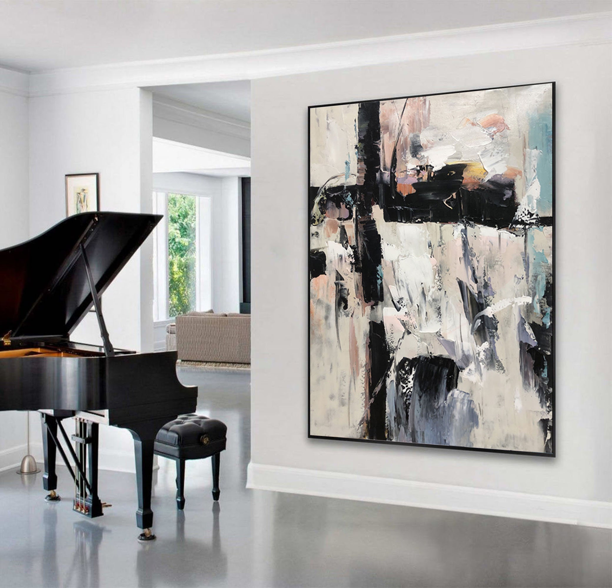 Large Abstract Painting,large Abstract Canvas Art,oversized Wall Art ...