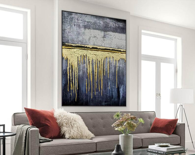 Extra Large Wall Art Canvas Rich Textured Painting Hand - Etsy