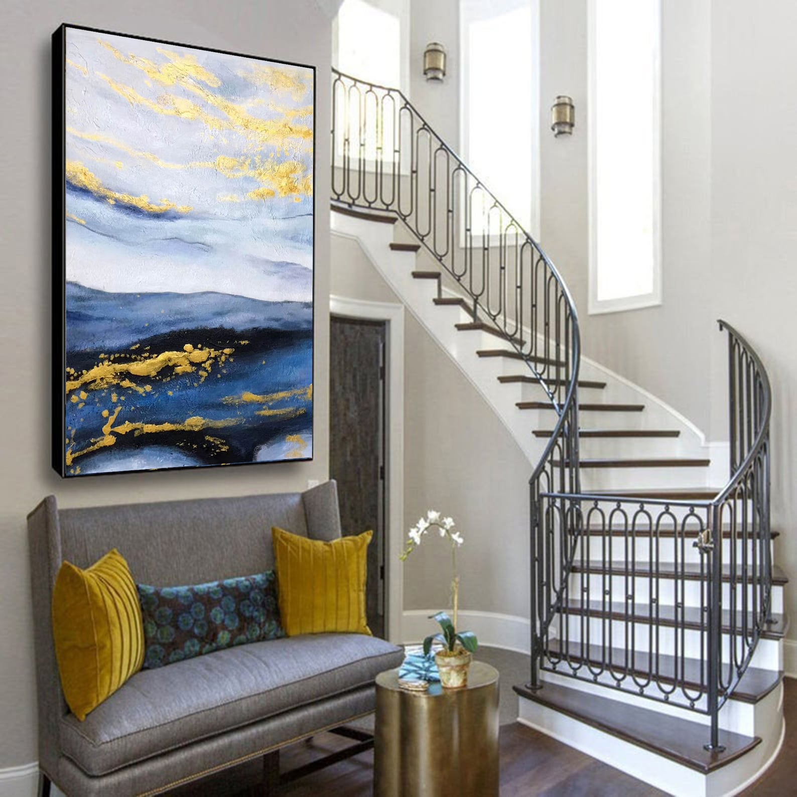 Blue Abstract Painting on Canvas Original Abstract Acrylic - Etsy