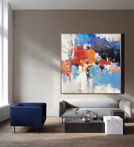 Large Abstract Painting Original Canvas Colorful Abstract | Etsy