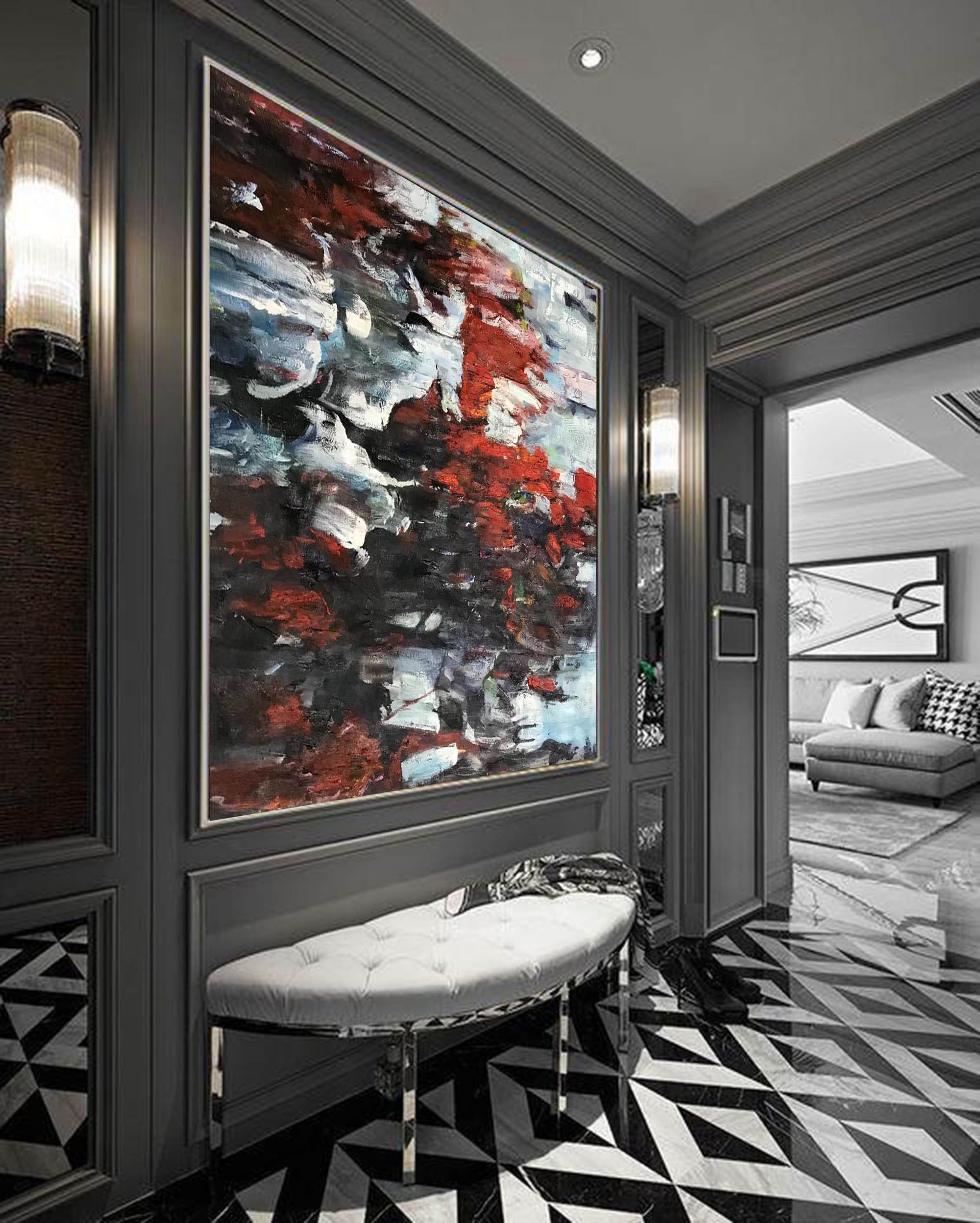 Original abstract painting oversized wall art abstract large | Etsy