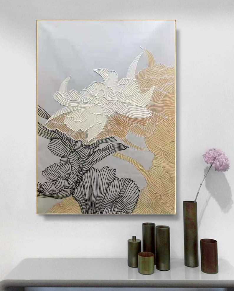 Original Flower Paintings on Canvas Extra Large Wall Art - Etsy