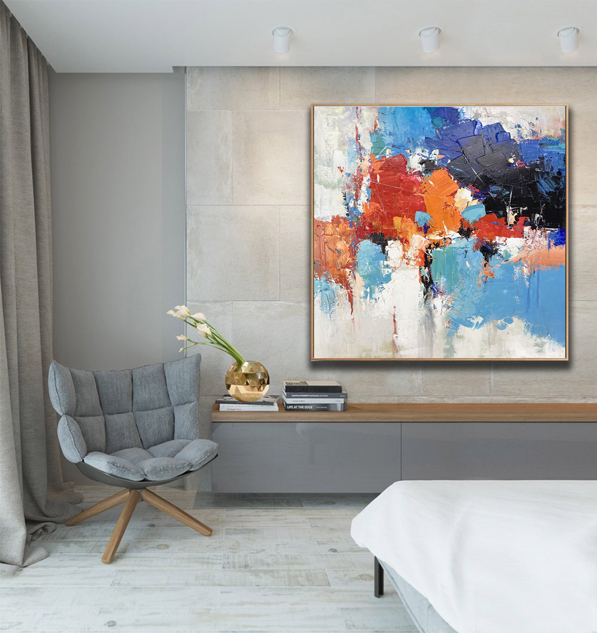 Large Abstract Painting Original Canvas Colorful Abstract | Etsy