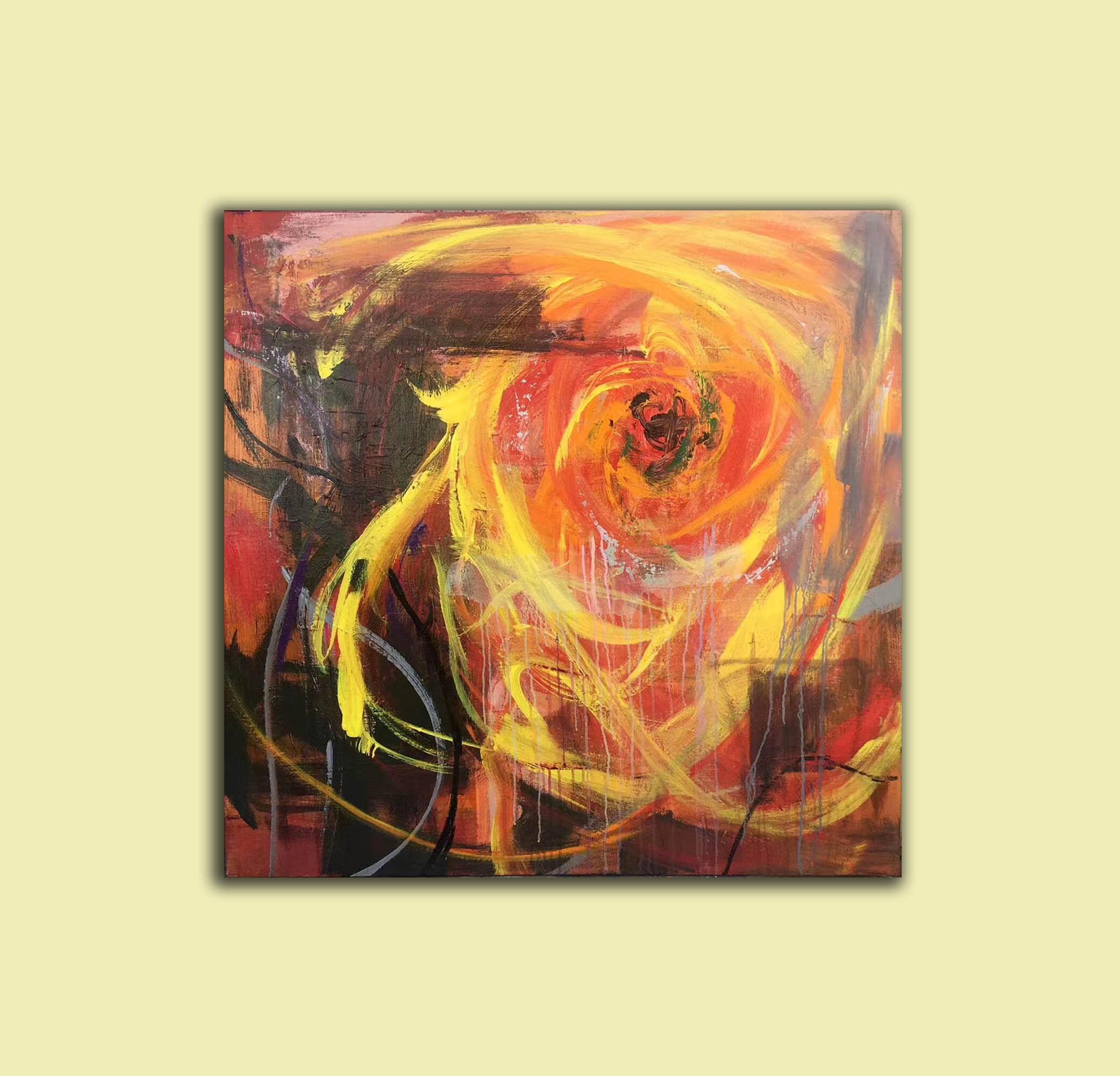 Flower Painting Abstract Large Abstract Painting on Canvas - Etsy