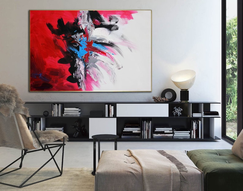 Oversized Wall Art Framed Original Abstract Painting Modern - Etsy