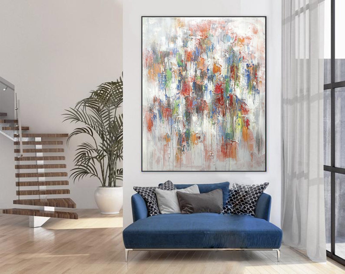 Extra Large Wall Art Vertical Large Abstract Painting on - Etsy