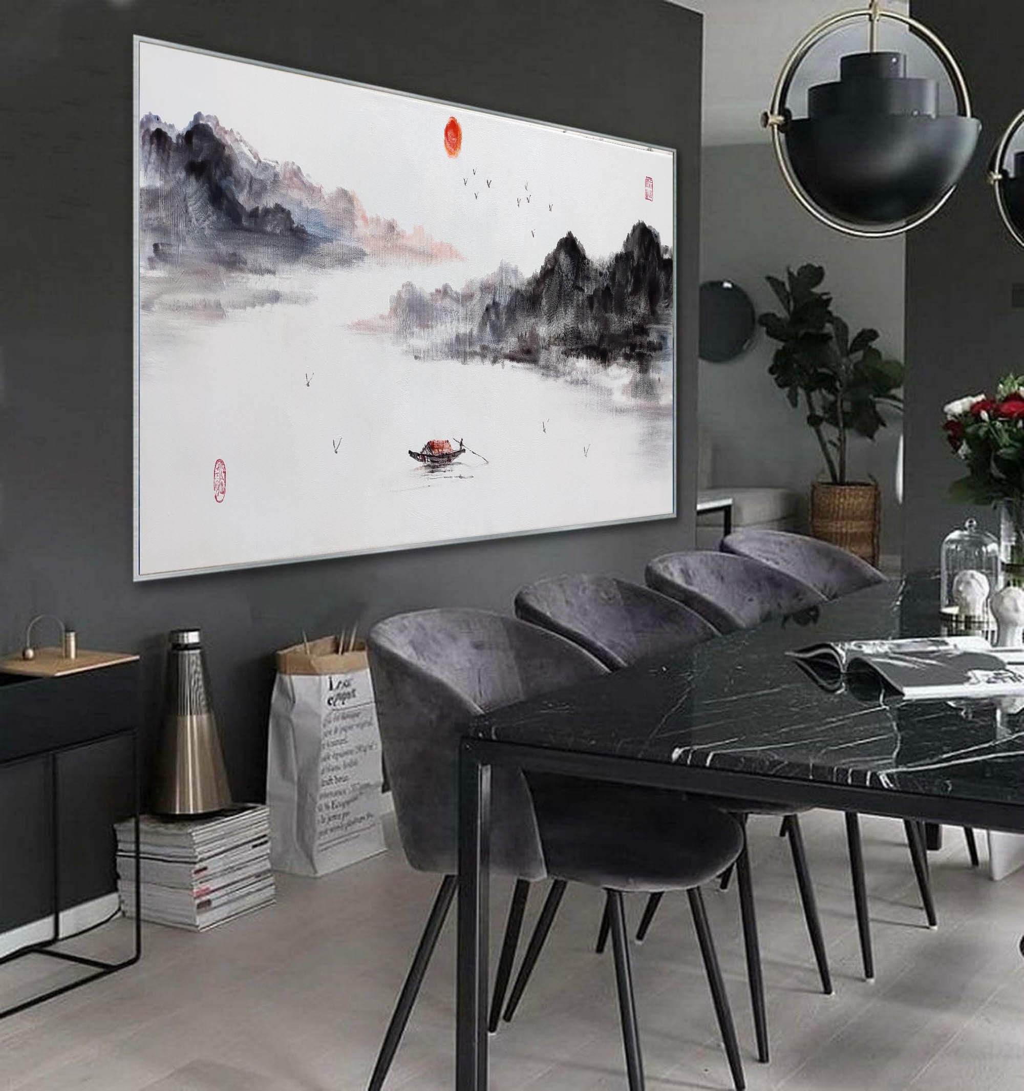 Extra Large Wall Art Landscape, Abstract Painting Original Large ...