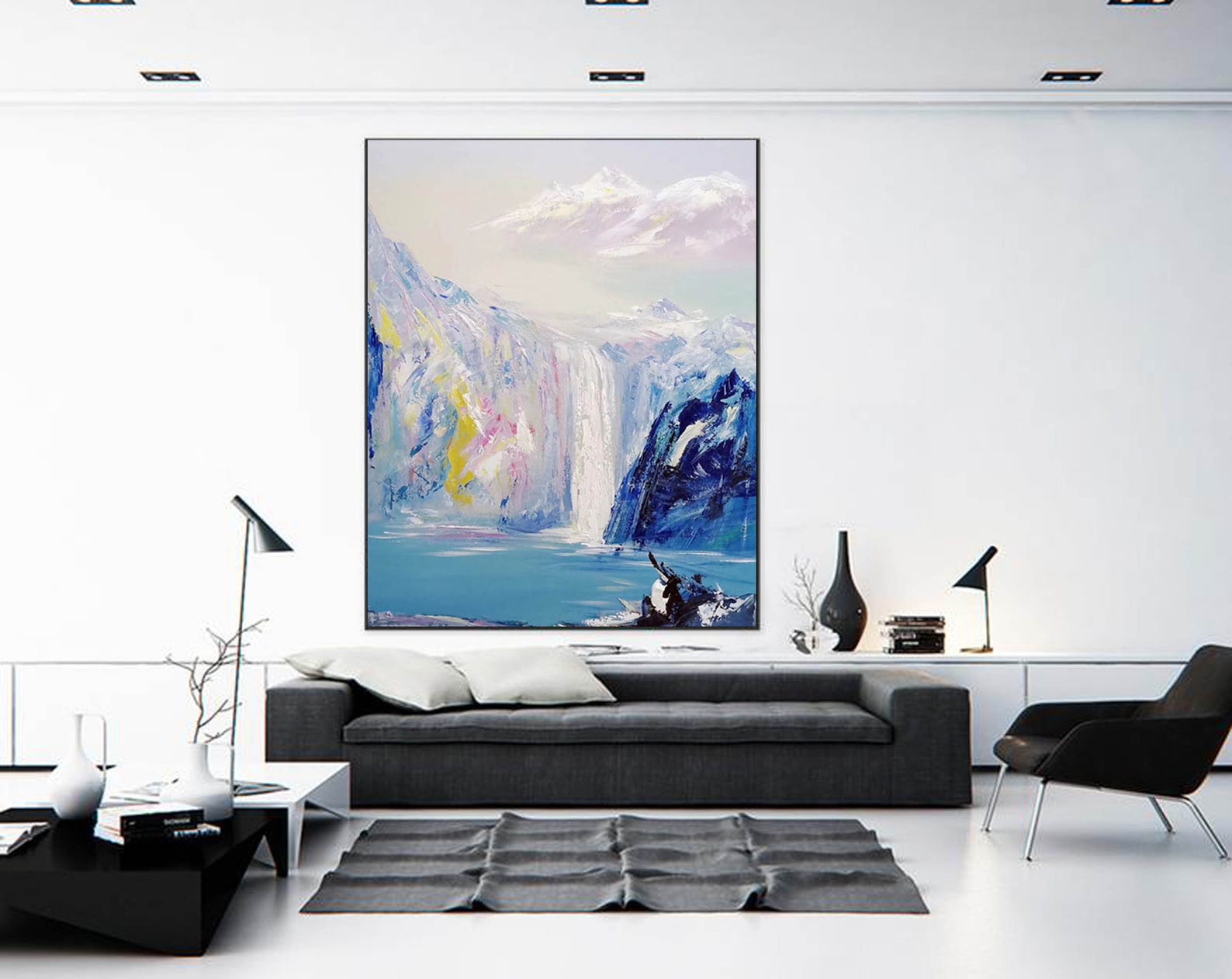 Large Modern Abstract Painting Landscape Painting on Canvas | Etsy