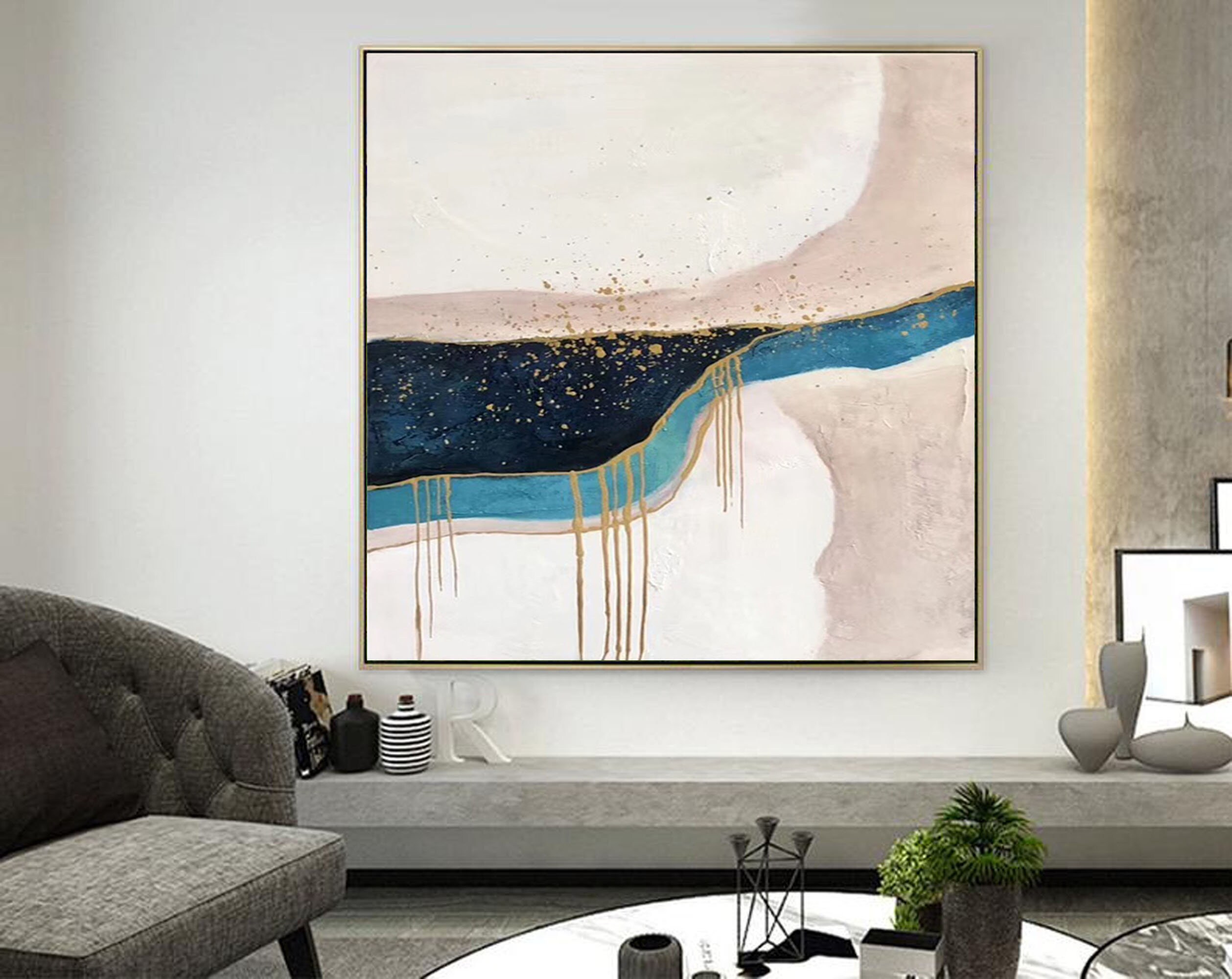 Large Abstract Painting Original Framed Wall Art Abstract | Etsy