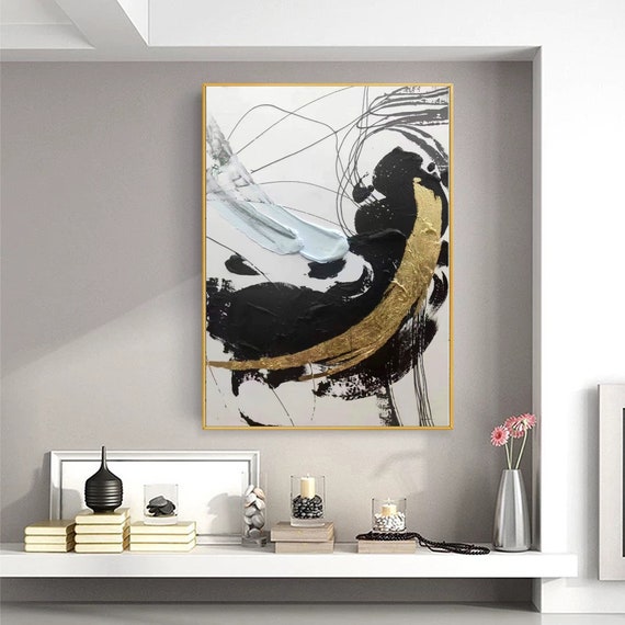 Large Abstract Painting Abstract Canvas Art Gold Painting - Etsy