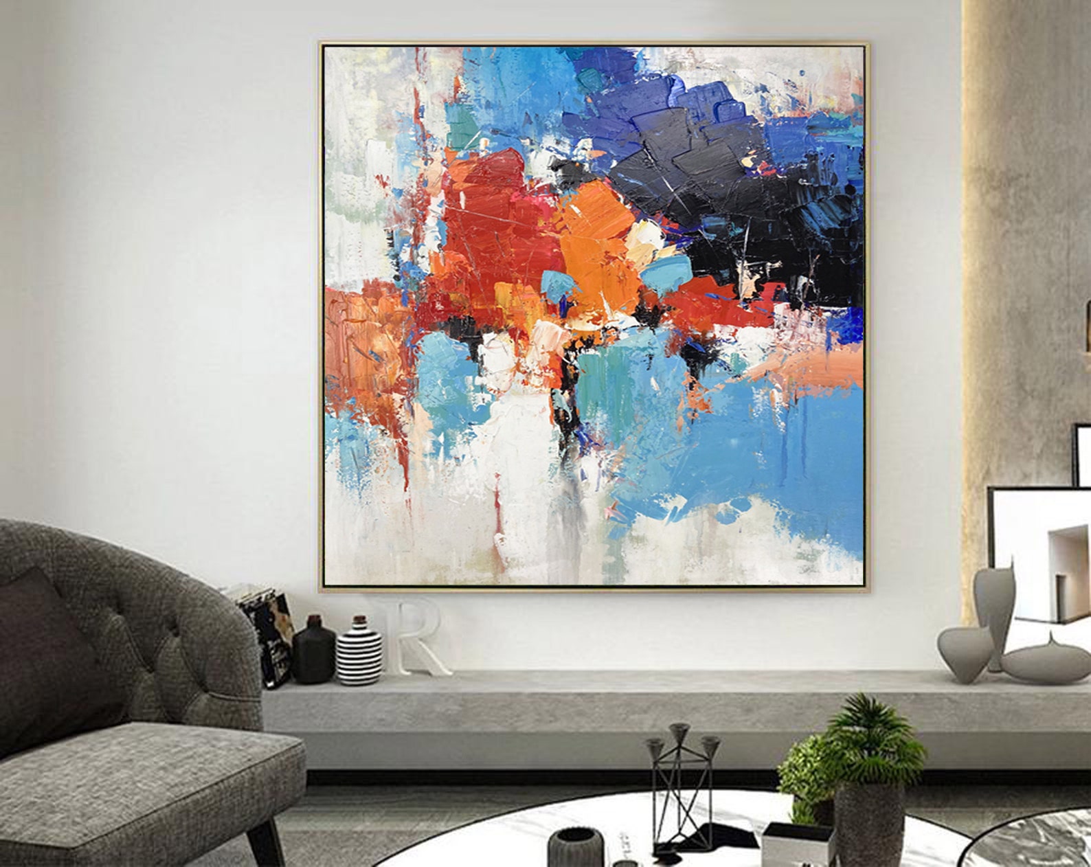 Large Abstract Painting Original Canvas Colorful Abstract | Etsy