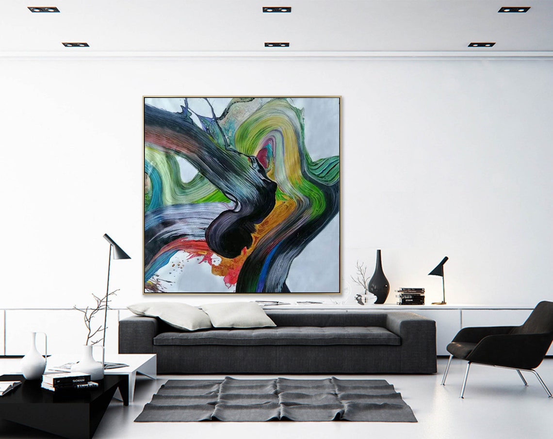 Original abstract canvas art huge wall art canvas extra | Etsy