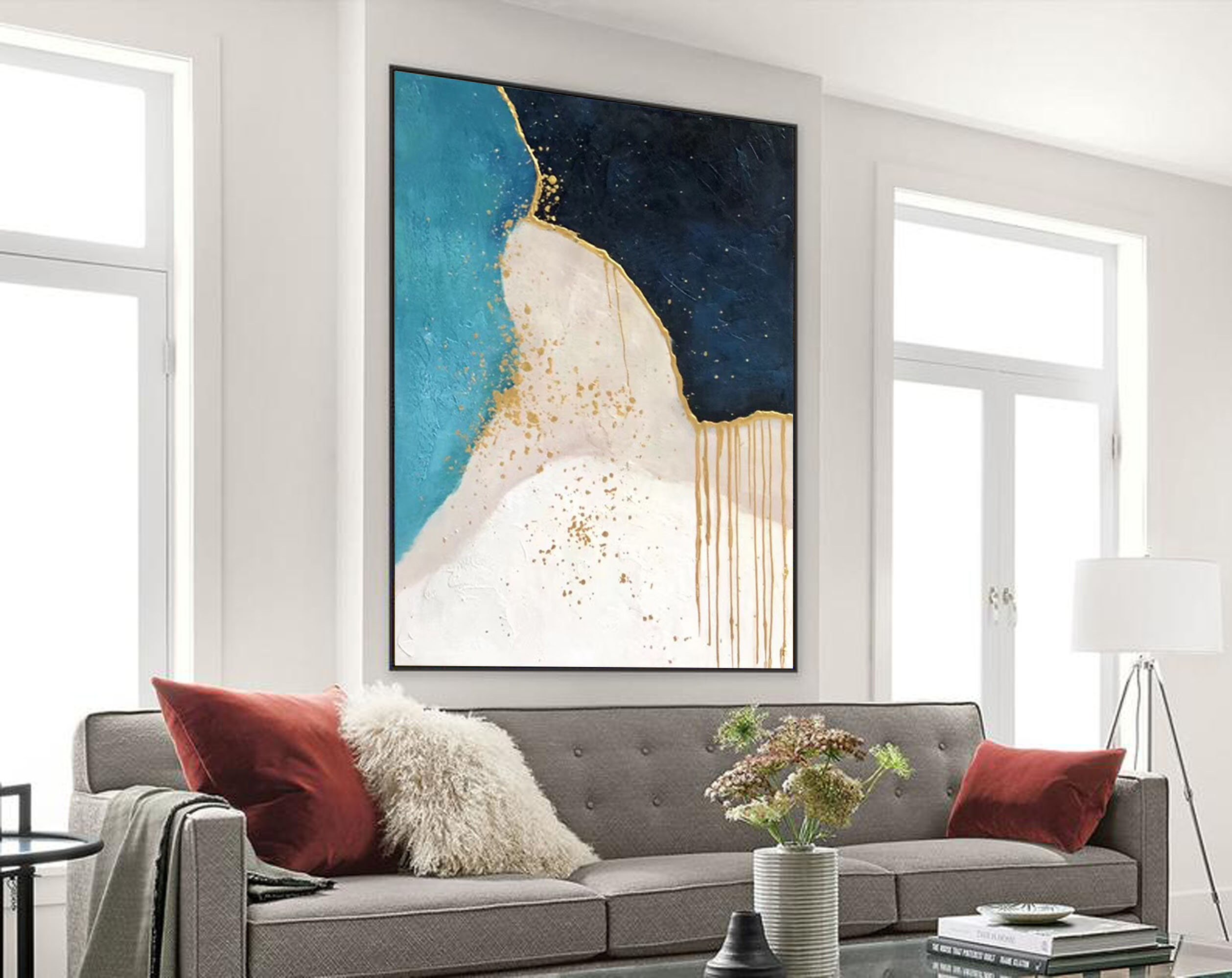 Large Oil Painting on Canvas Original, Oversized Wall Art Canvas ...