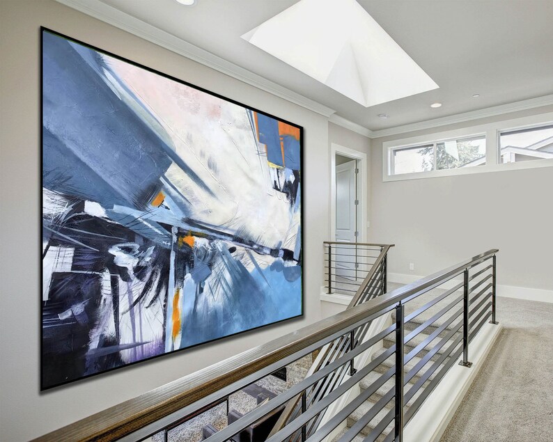 Modern abstract painting oversized canvas wall art extra | Etsy