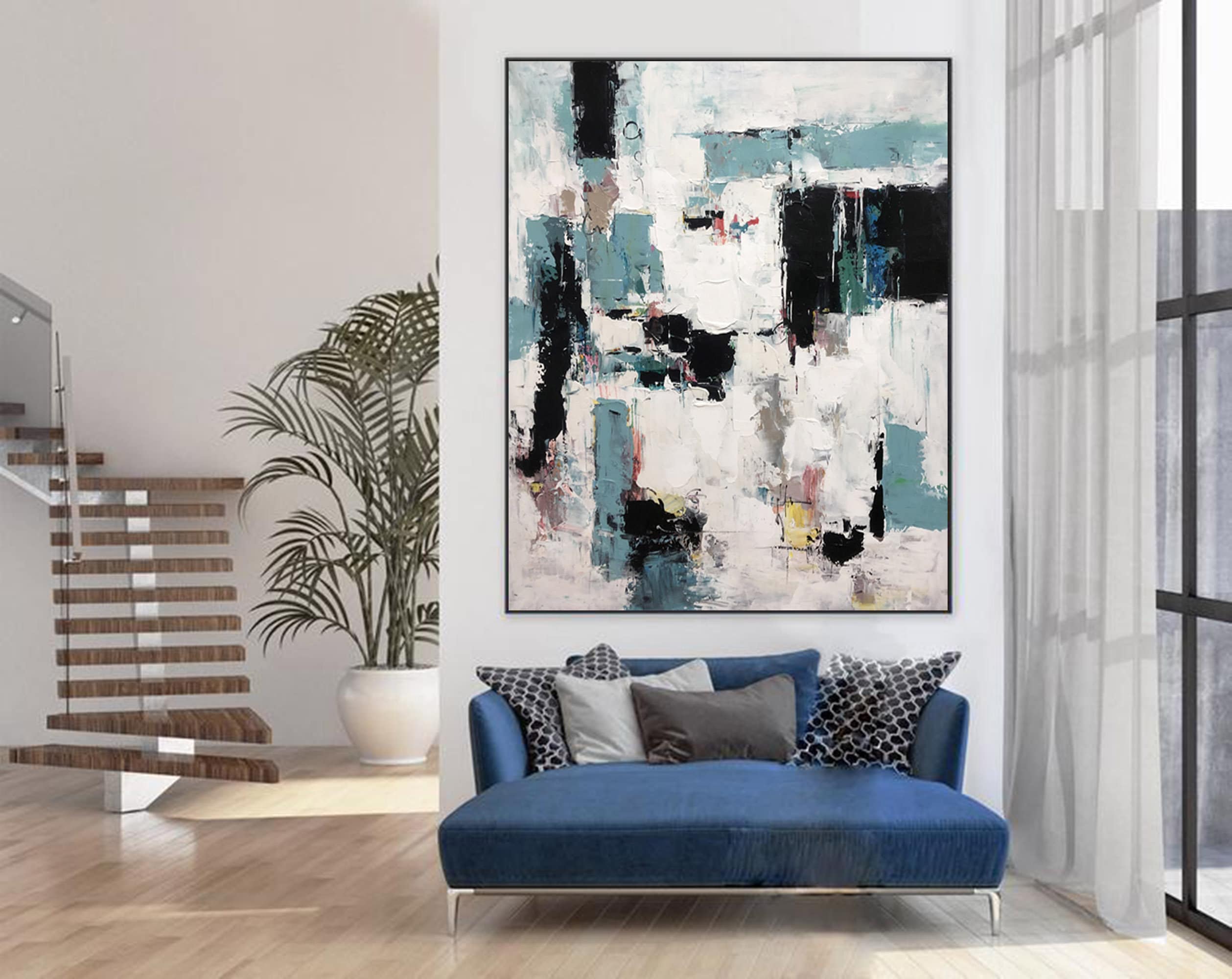 Extra Large Wall Art Abstract, Large Abstract Canvas Art, Original ...