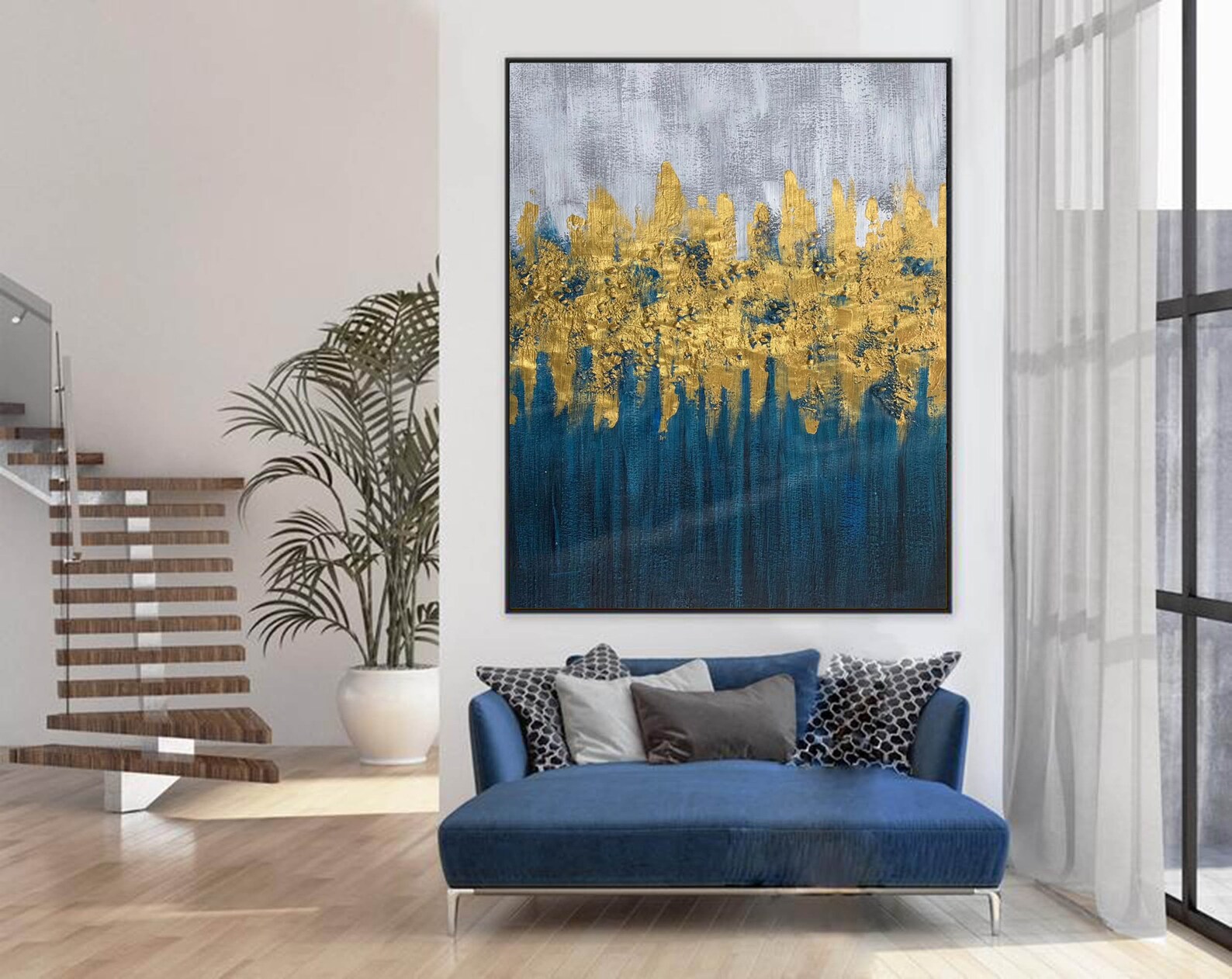 Large Abstract Painting Original, Extra Large Wall Art Canvas, Modern ...