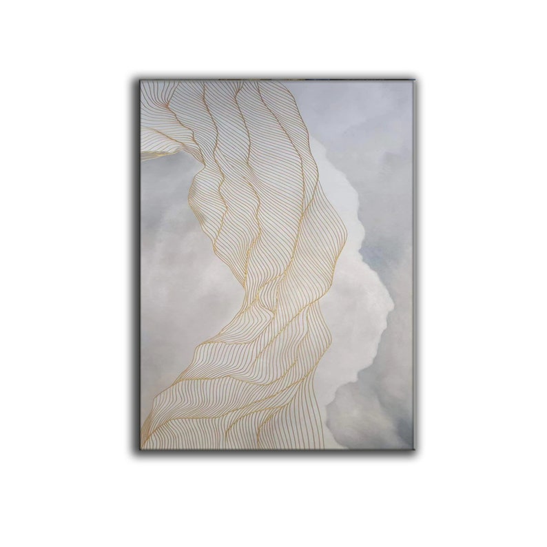 Large Canvas Painting, Original Oil Painting on Canvas, Line Canvas Art ...