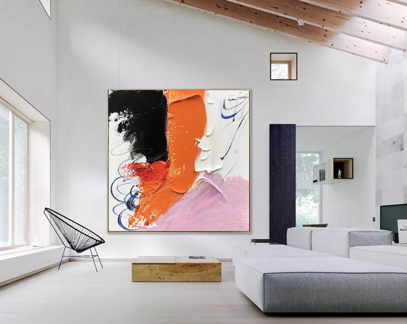 Modern Abstract Painting on Canvas Large Acrylic Painting - Etsy