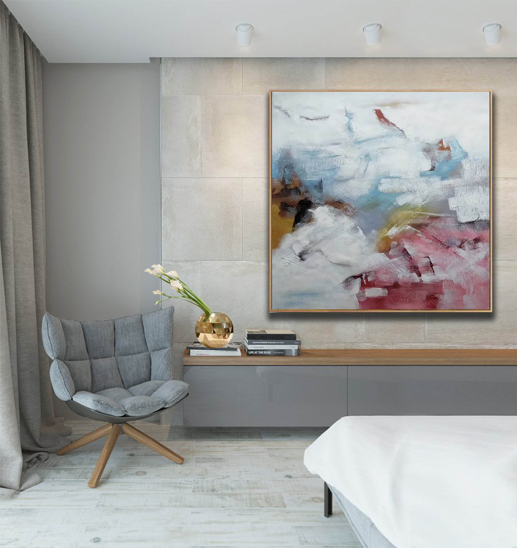 Large Abstract Painting Original, Extra Large Wall Art Canvas ...
