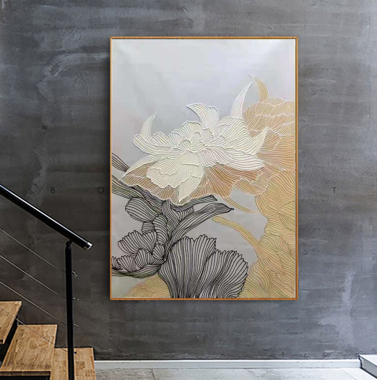 Original Flower Paintings on Canvas Extra Large Wall Art - Etsy
