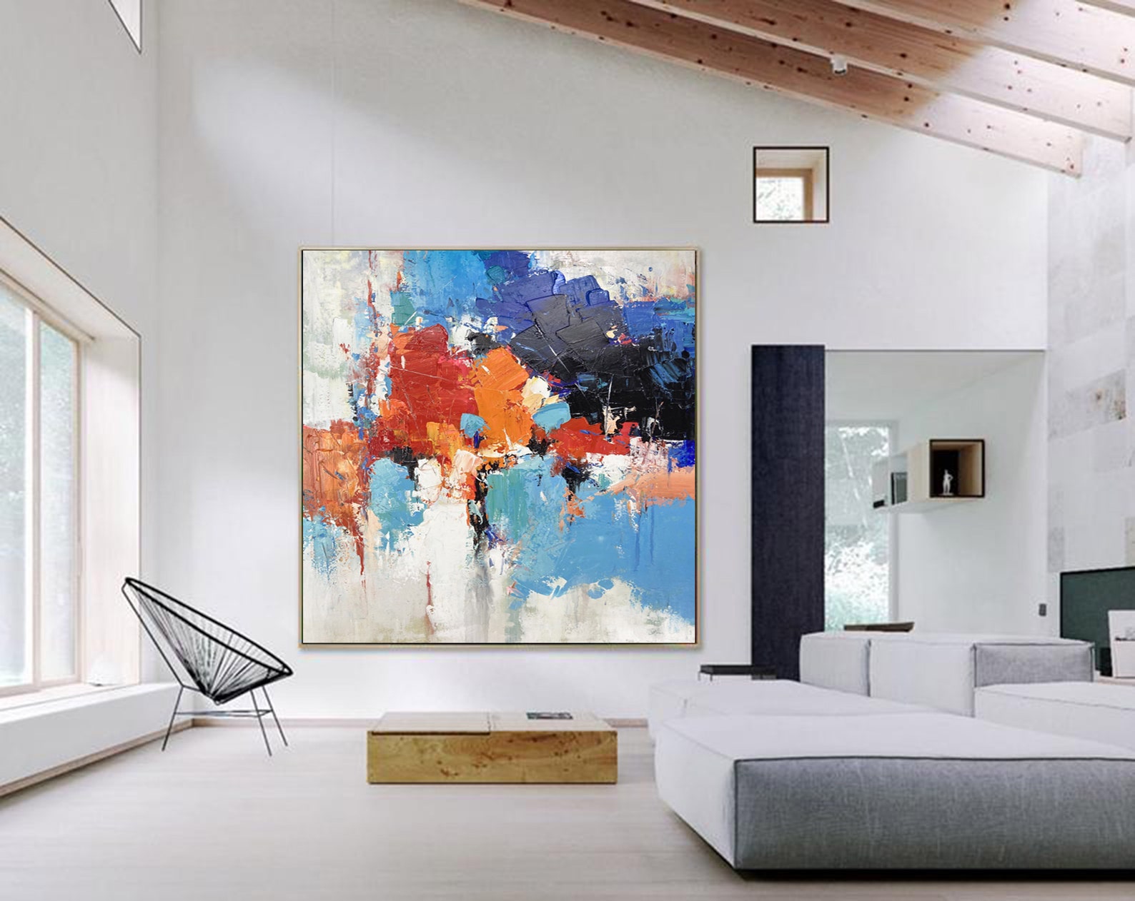 Large Abstract Painting Original Canvas Colorful Abstract | Etsy