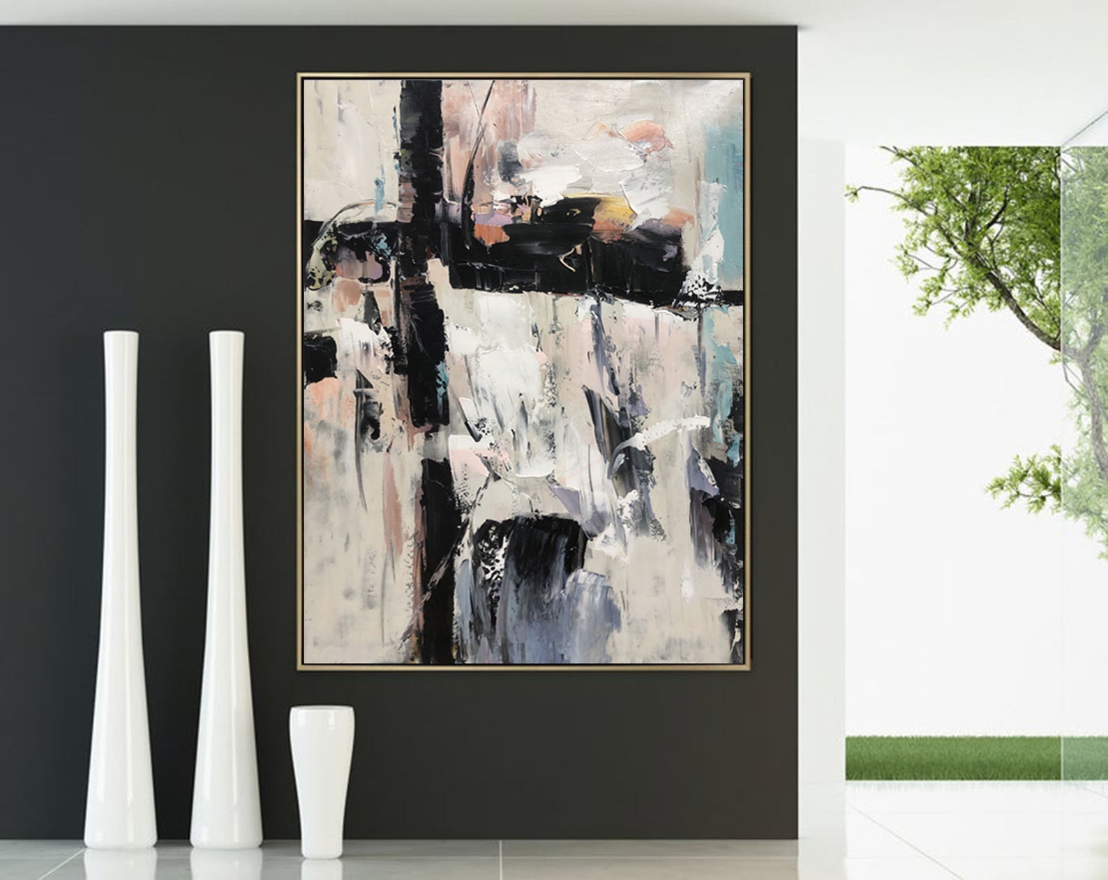 Large Abstract Paintinglarge Abstract Canvas Artoversized - Etsy