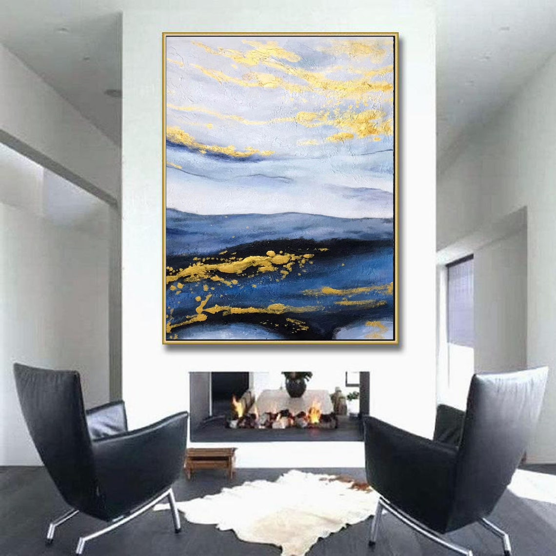 Blue Abstract Painting on Canvas Original Abstract Acrylic - Etsy