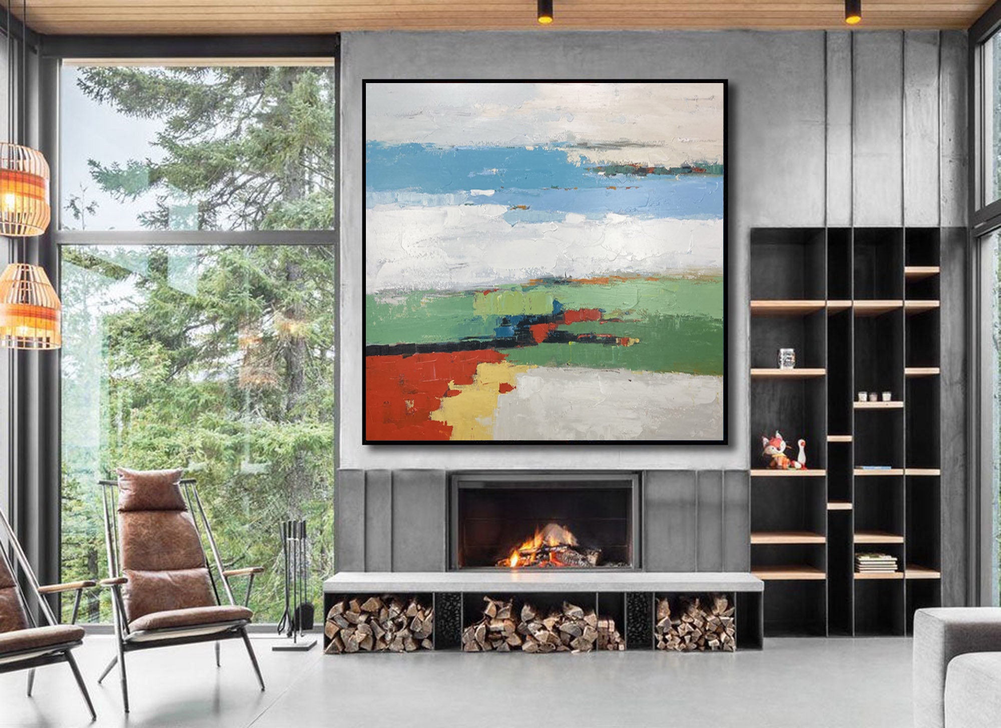 Large Abstract Painting Original Canvas, Large Canvas Wall Art ...