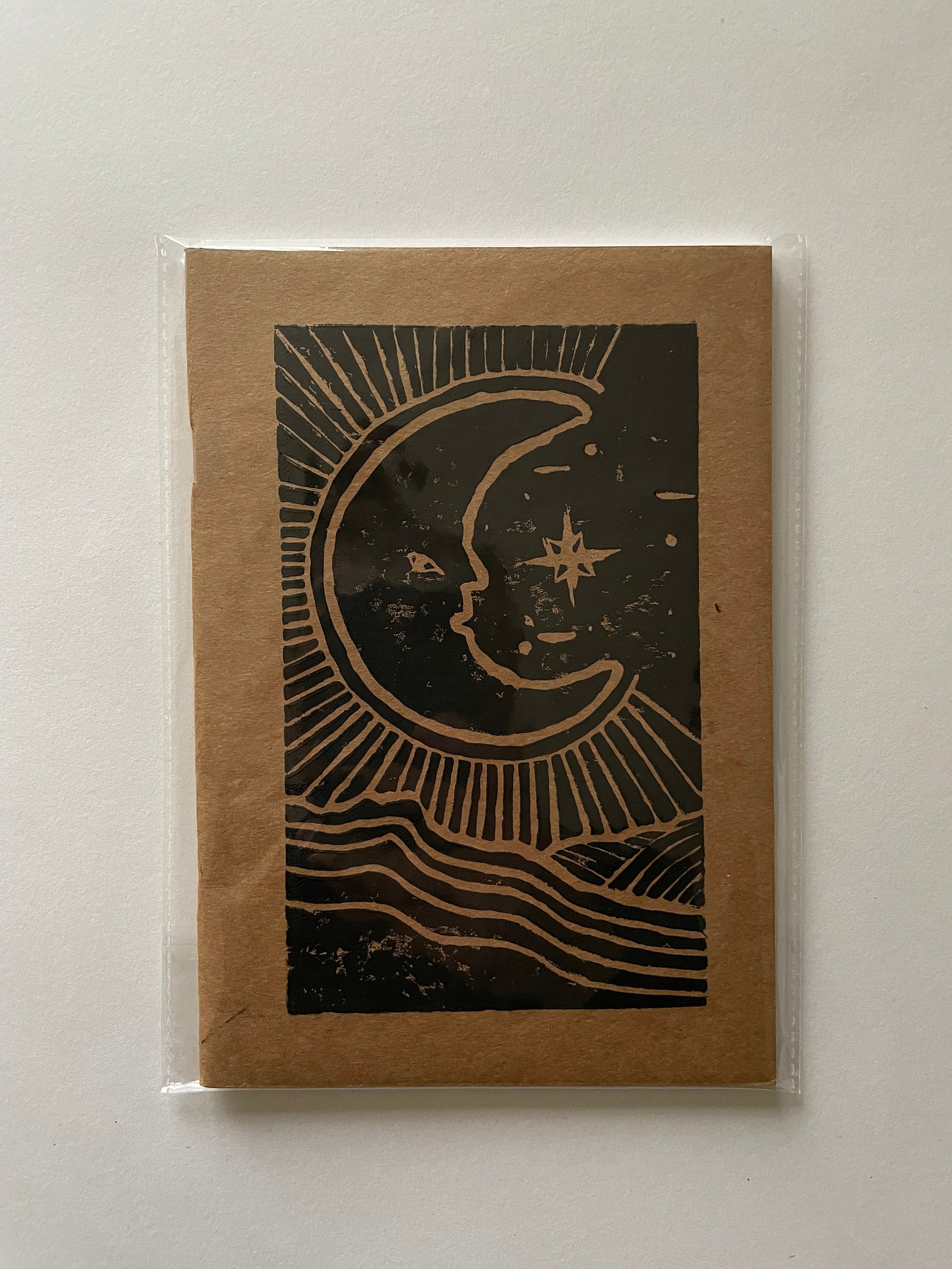 Sun and Moon Astronomy Zodiac Plain Notebook Handprinted A5 Journal ...