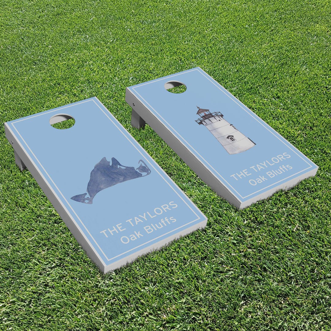 Personalized Cornhole Board Set – Martha's Vineyard Design, Eco ...
