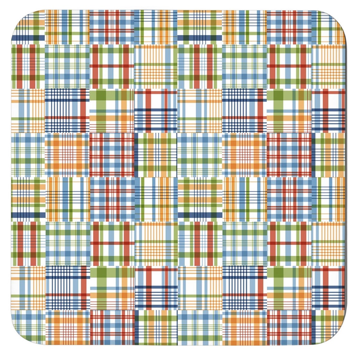 Madras Plaid Coasters Set of Six Assorted Madras Patterns | Etsy