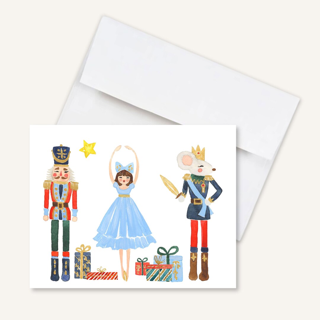 Nutcracker Christmas Folded Notecards - Etsy