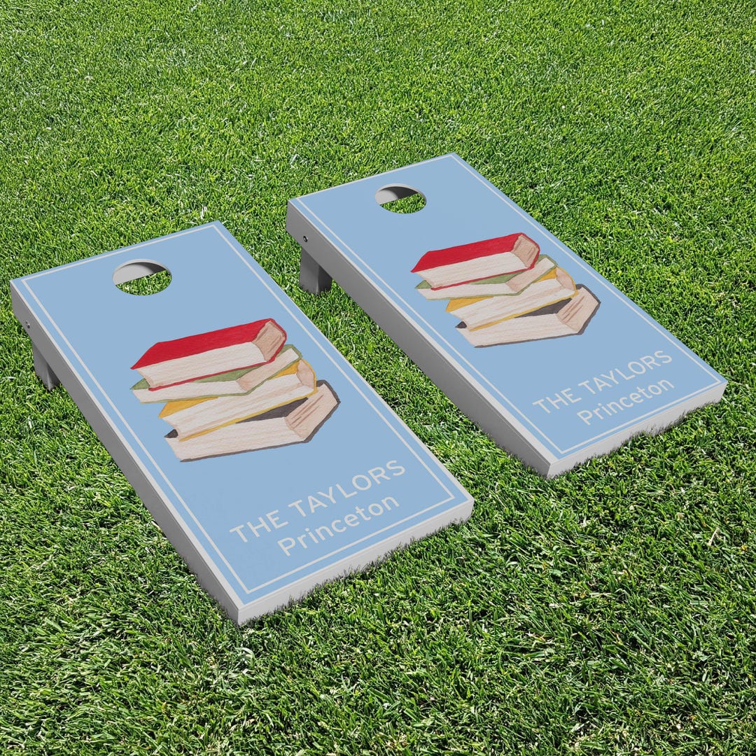 Personalized Cornhole Board Set – Eco-friendly, Book Stack Design - Etsy