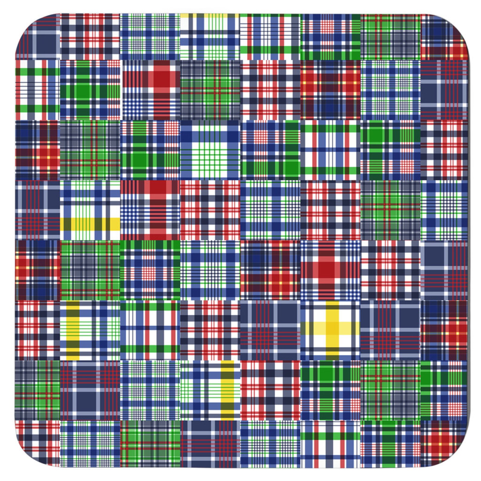 Madras Plaid Coasters Set of Six Assorted Madras Patterns | Etsy