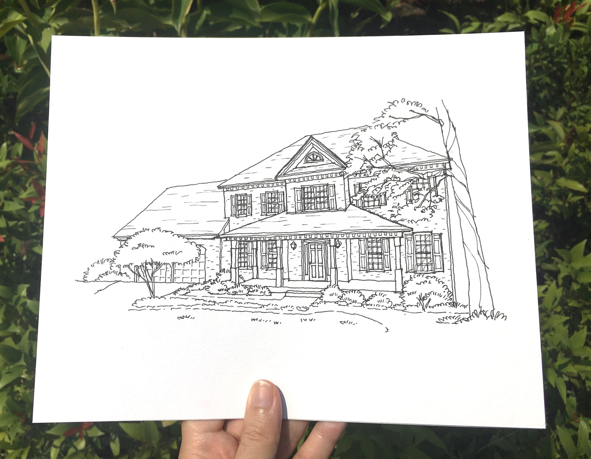 Custom Home Sketch / Pen and Ink House Drawing / House - Etsy