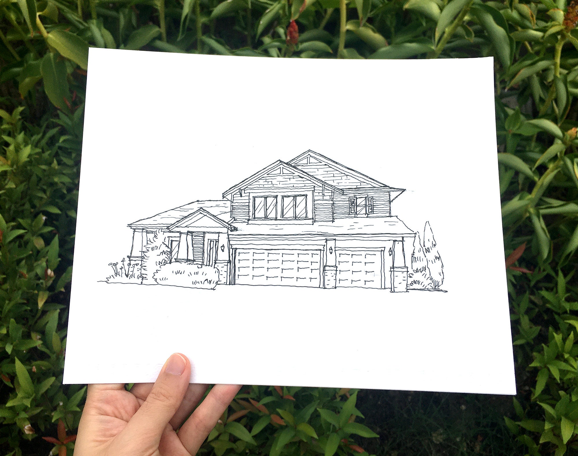 Custom Home Sketch / Pen and Ink House Drawing / House | Etsy